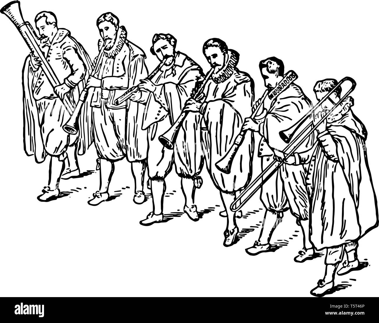 Wind Band are playing instruments from the late 16th or early 17th ...