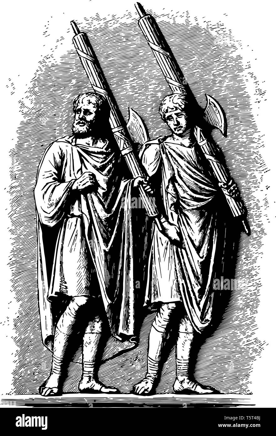 This is the image of Roman officials. There are two Roman public ...