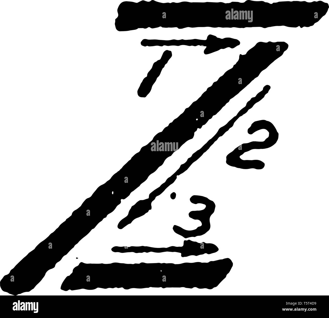 This image shows the stroke directions when writing the letter Z using ...