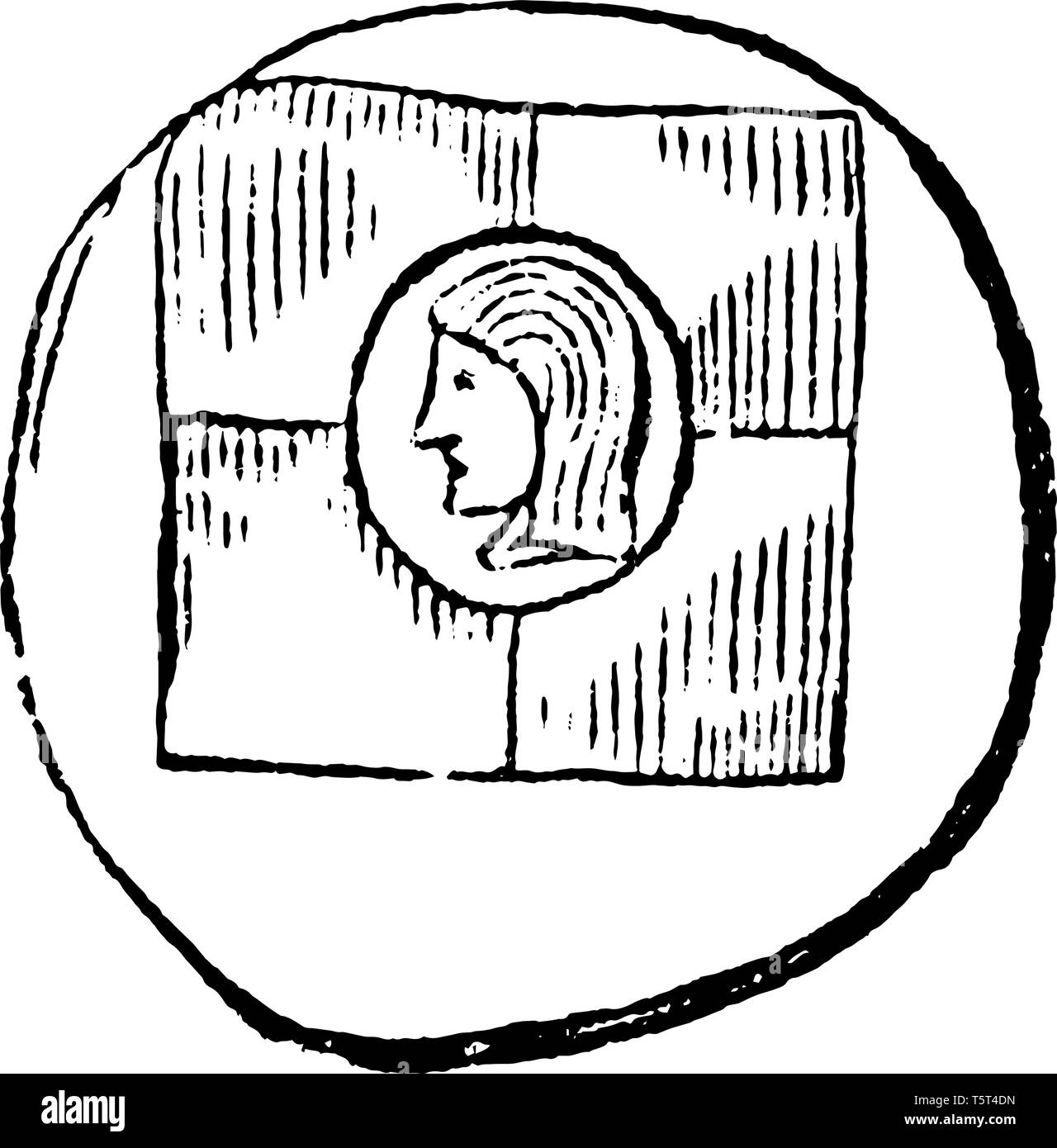 This image shows the currency. Within the shape of the coin there is a ...