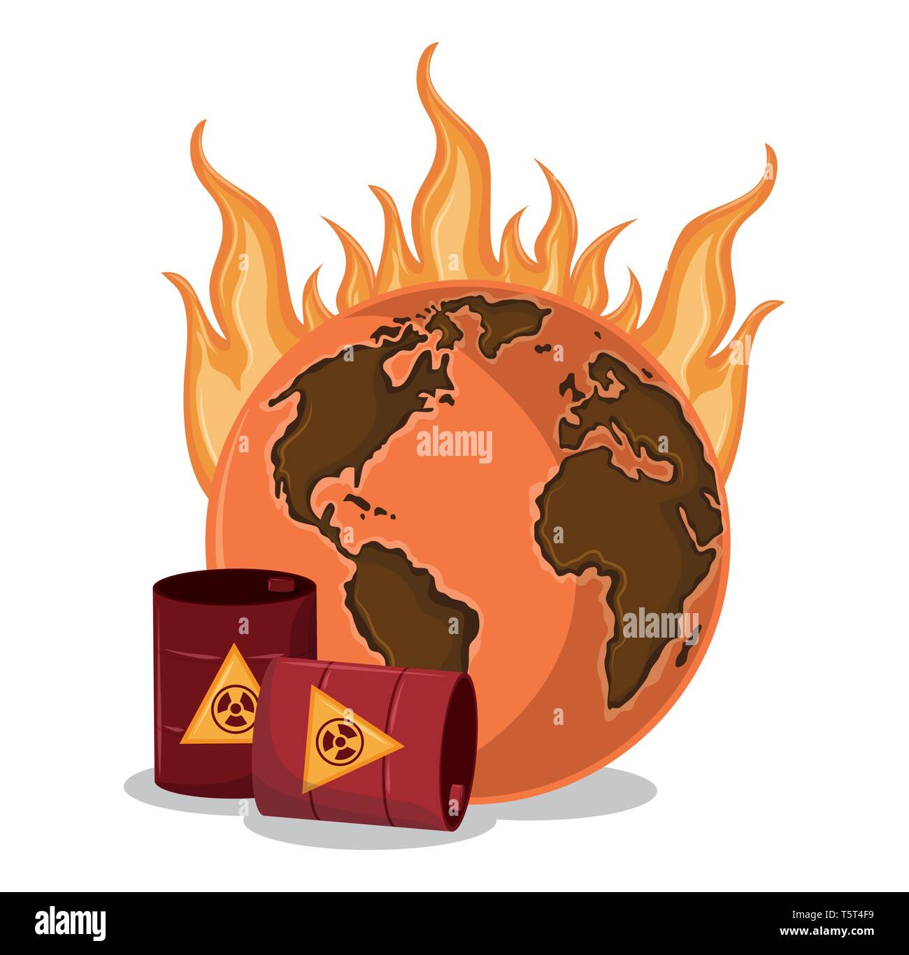 desert globe on fire with hazardous waste Stock Vector Image & Art - Alamy