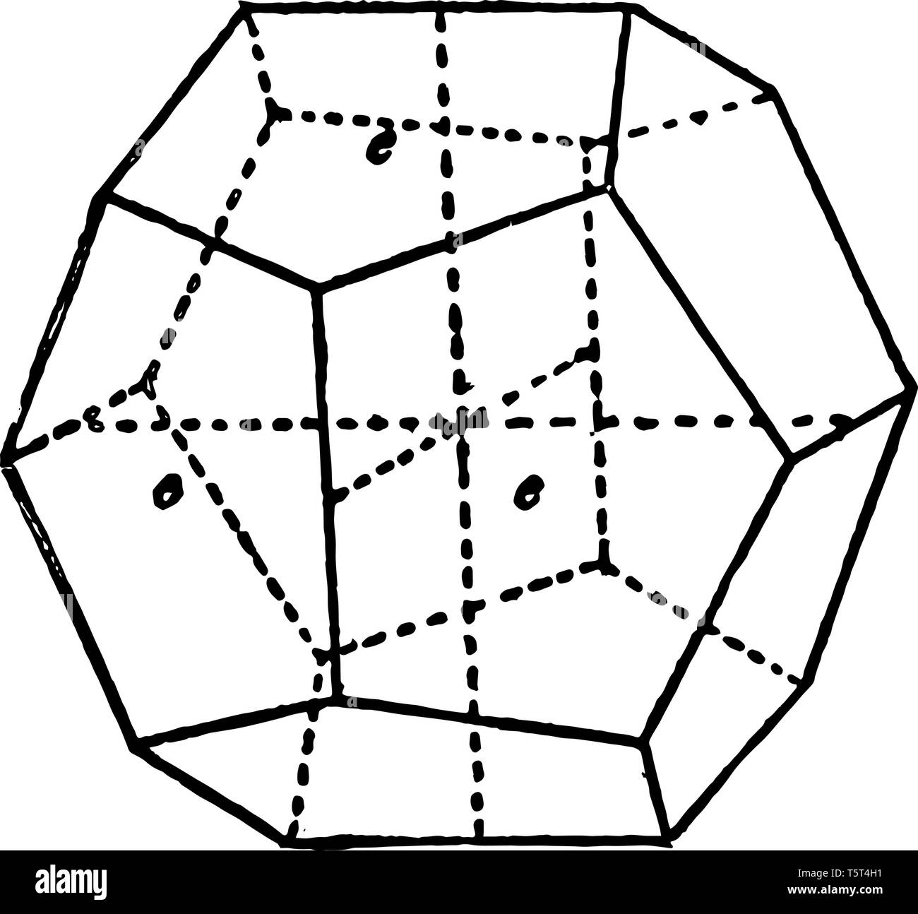A pyritohedron diagram that is a main form of the isometric system ...