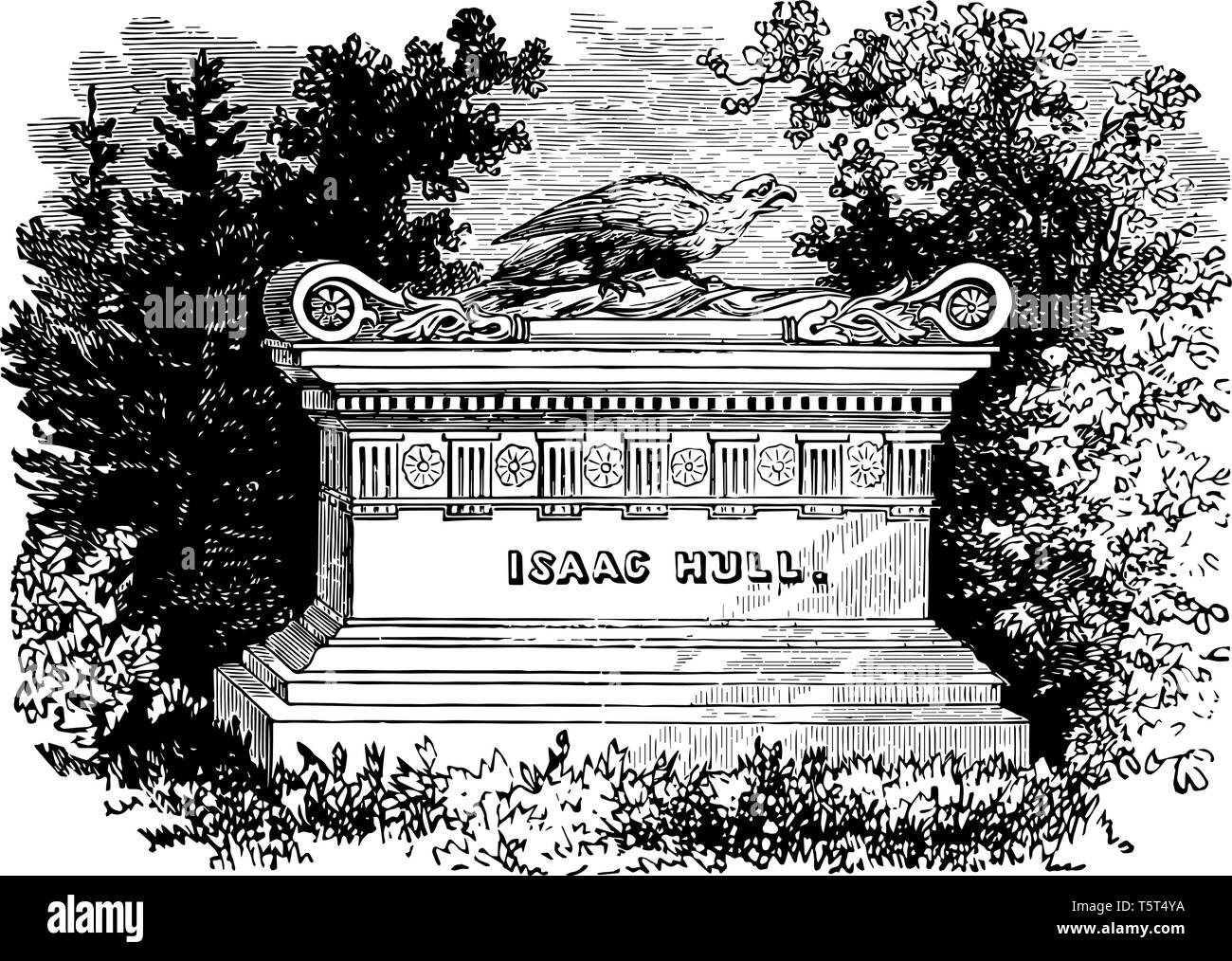 Isaac Hull's Monument in Philadelphia vintage line drawing Stock Vector ...