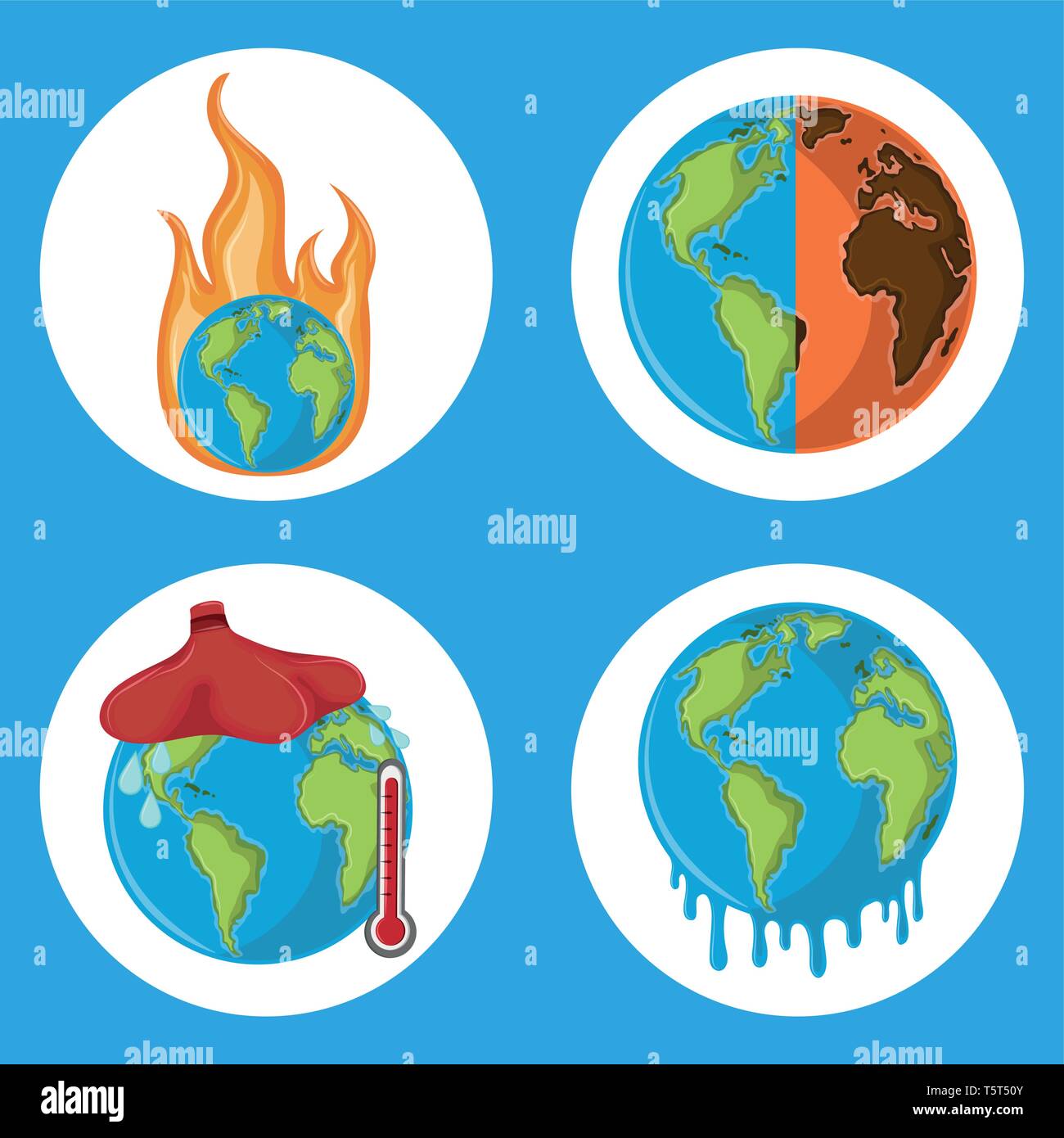 set of global warming icons Stock Vector Image & Art - Alamy