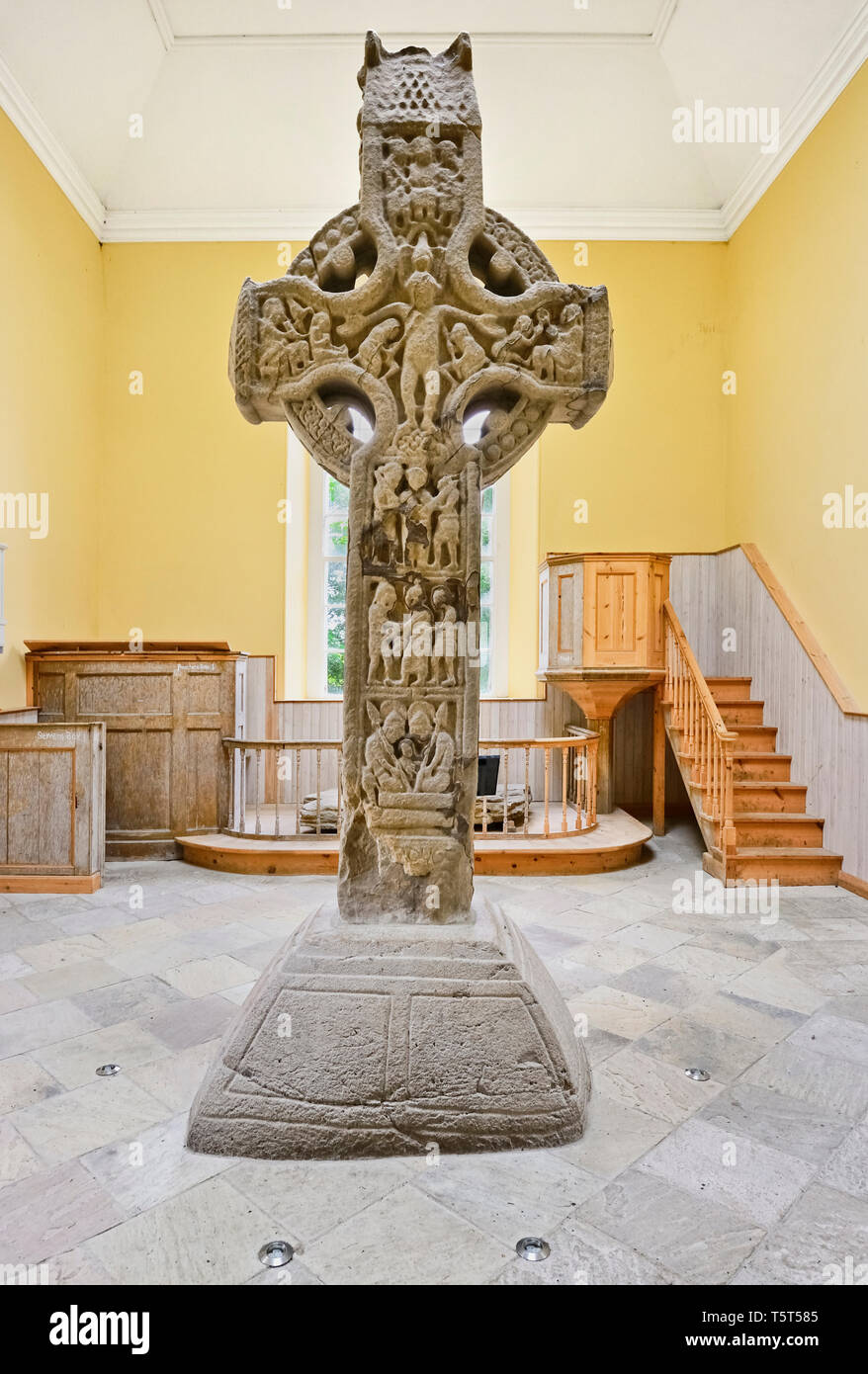 Ireland, County Offaly, Durrow, Durrow High Cross, West face Stock ...