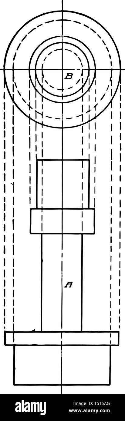 A diagram showing the projection of the rotated block, vintage line ...