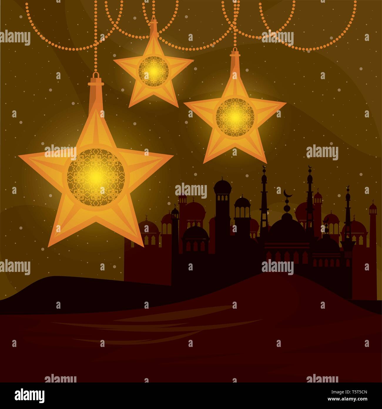 mosque silhouette and islamic lamps Stock Vector Image & Art - Alamy
