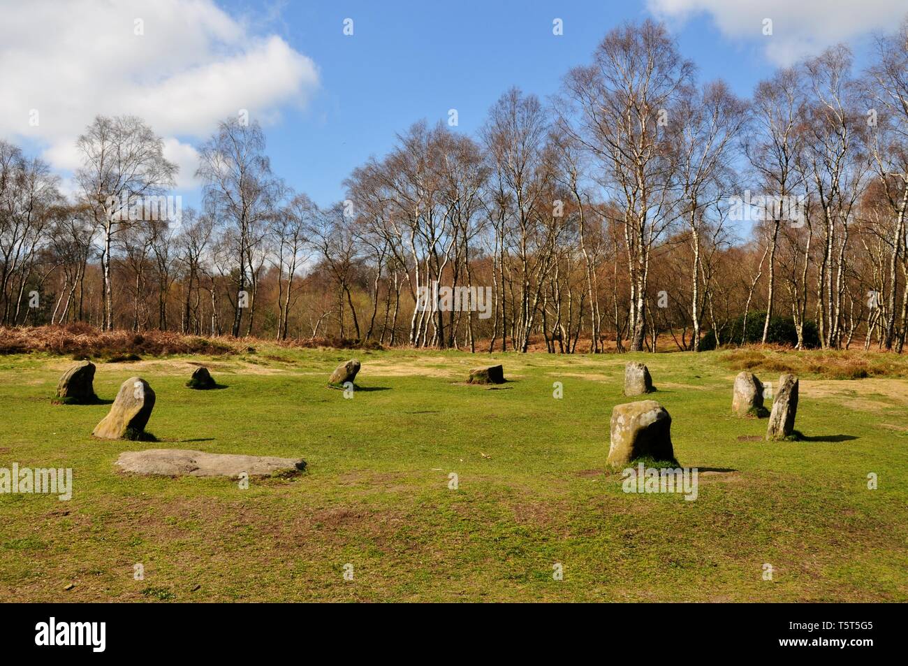 Nine Ladies, bronze age Stone Circle, Stanton Moor, near Stanton-on-the ...