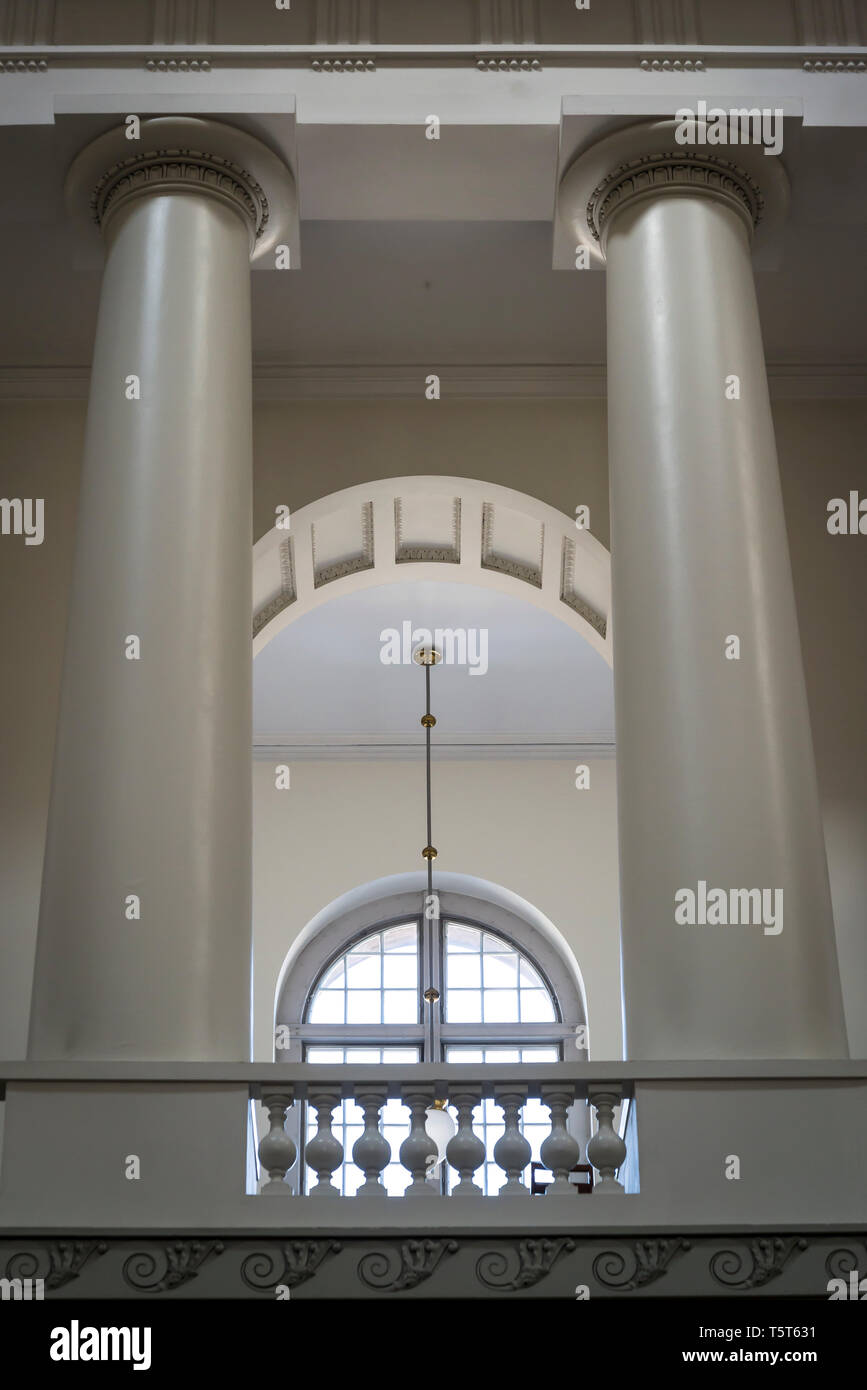 Low angle view of building exterior with columns hi-res stock ...