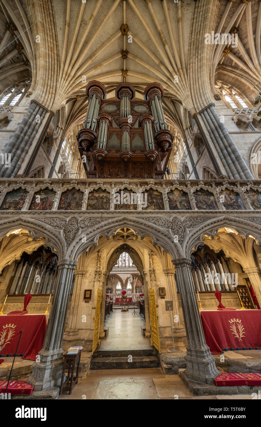 The interior of the Cathedral Church of Saint Peter, a medieval ...