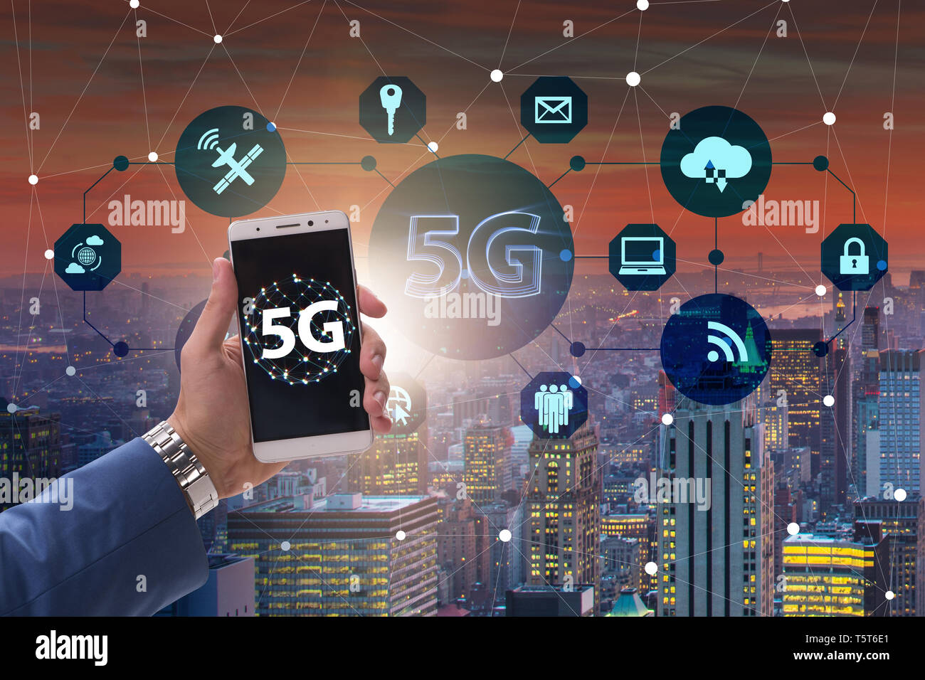5g concept of internet connection technology Stock Photo - Alamy
