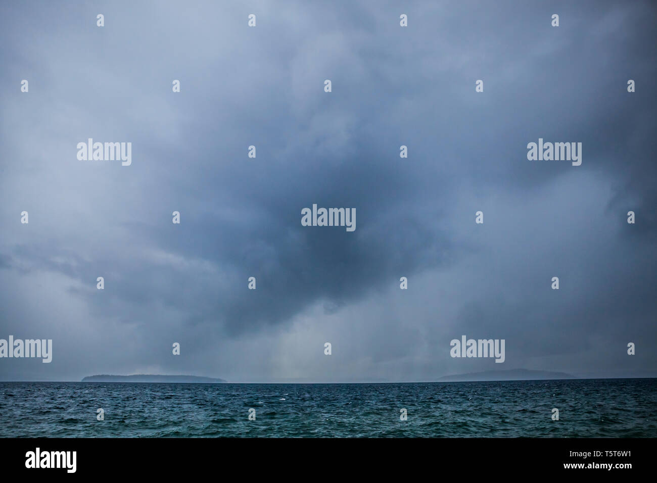 A storm approaching across the Puget Sound over bainbridge and Blake ...