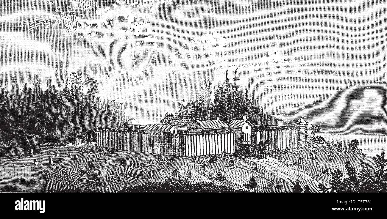 A stockade is an enclosure of palisades and tall walls made of logs to ...