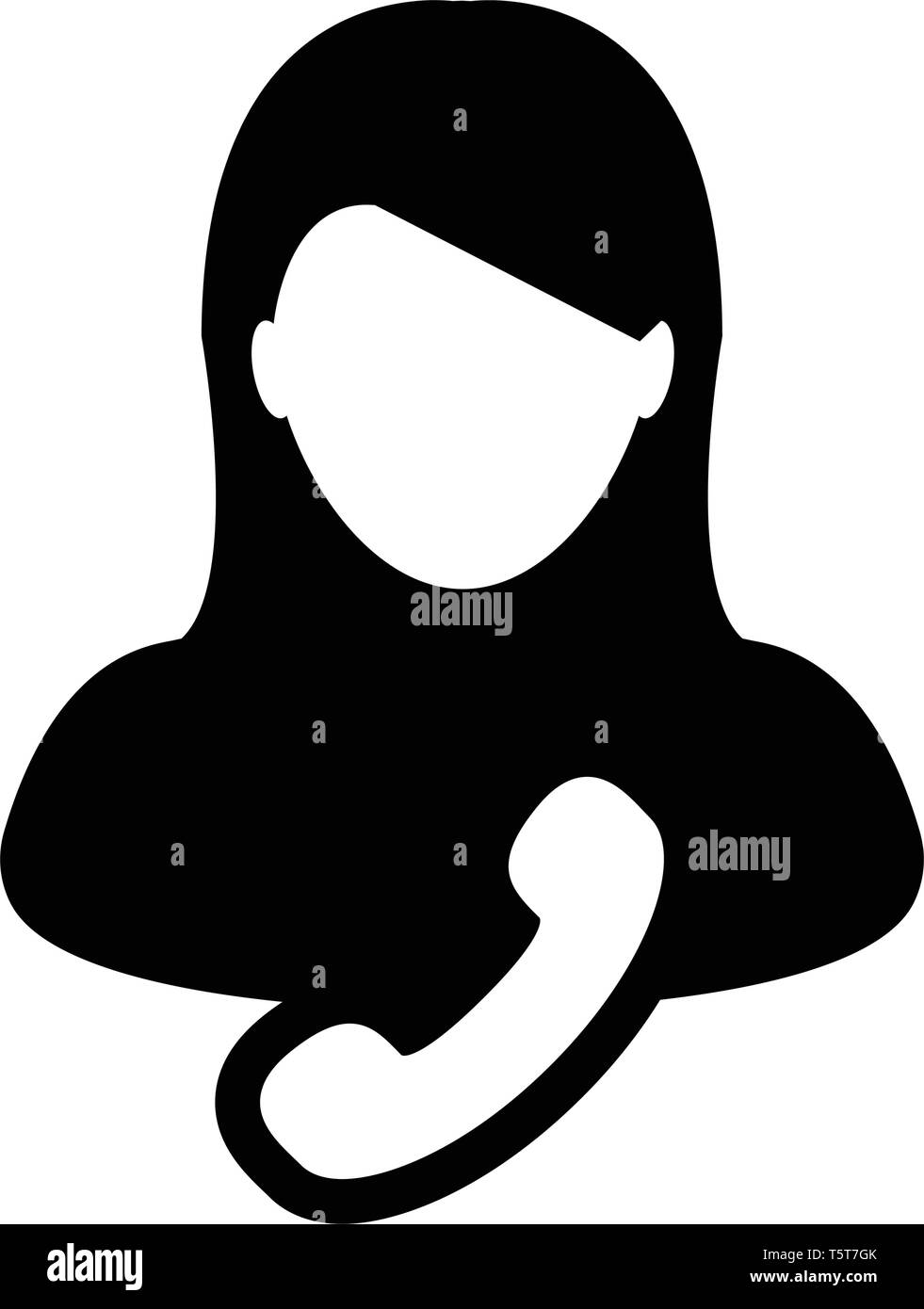 Contact icon vector female user person profile avatar with phone symbol ...