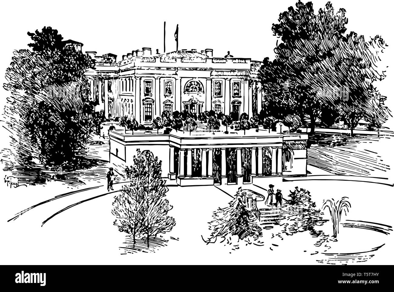 White house official residence and workplace of president of US and ...