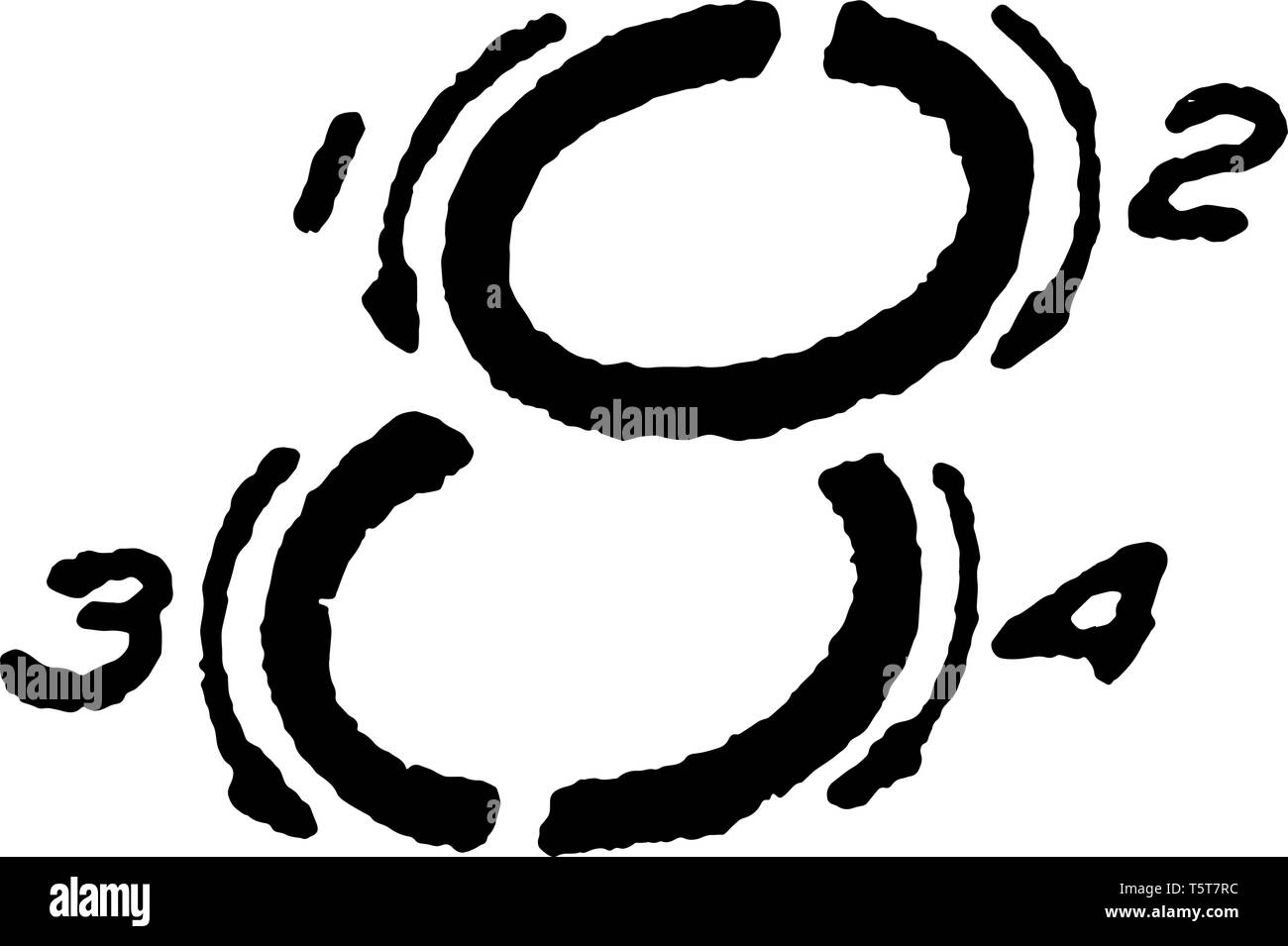 This is a picture of writing the inclined capital number 8 using proper ...