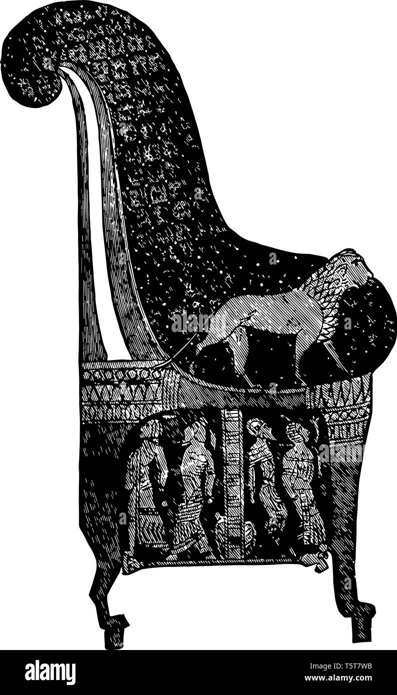 Egyptian Chair had a curve and the feet similar to an animal, vintage ...