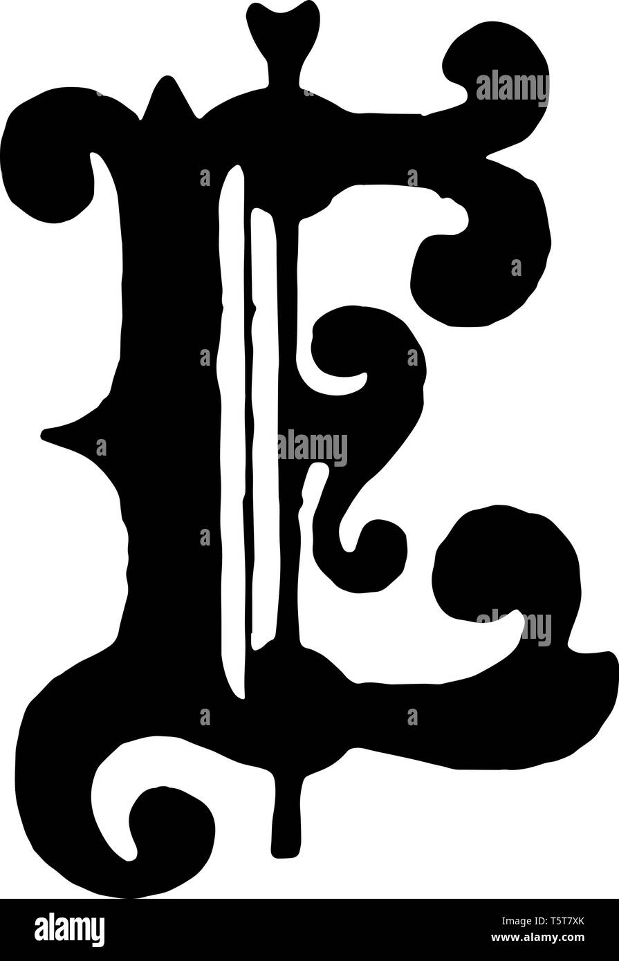 The 'E' shown in the image is from the medieval era with an attractive ...