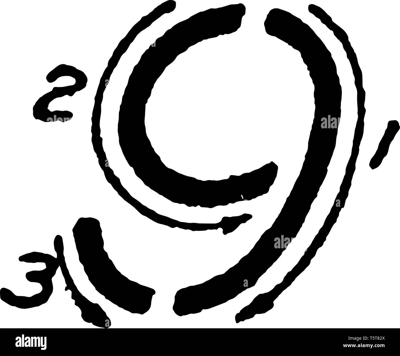 This is a picture of writing the inclined capital number 9 using proper ...