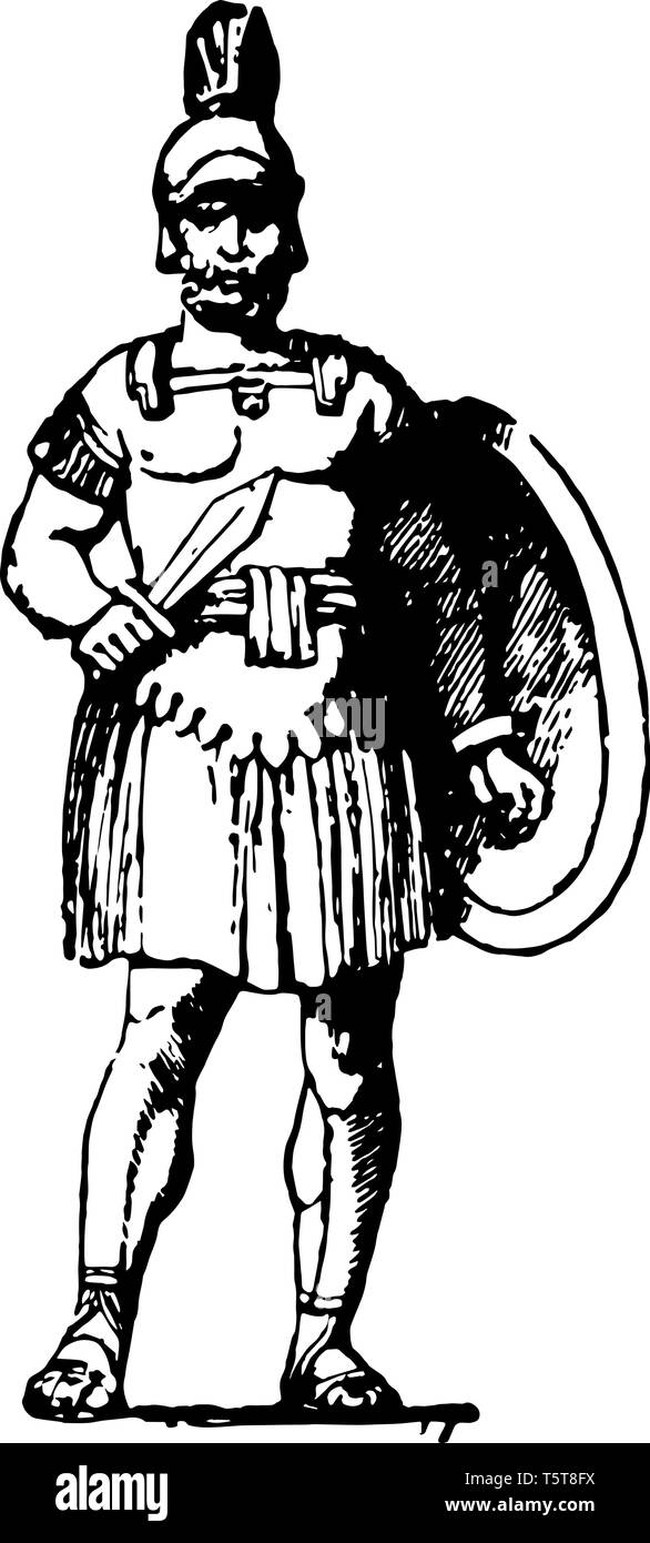 In this image there are two Roman soldiers. They are with the shield in ...