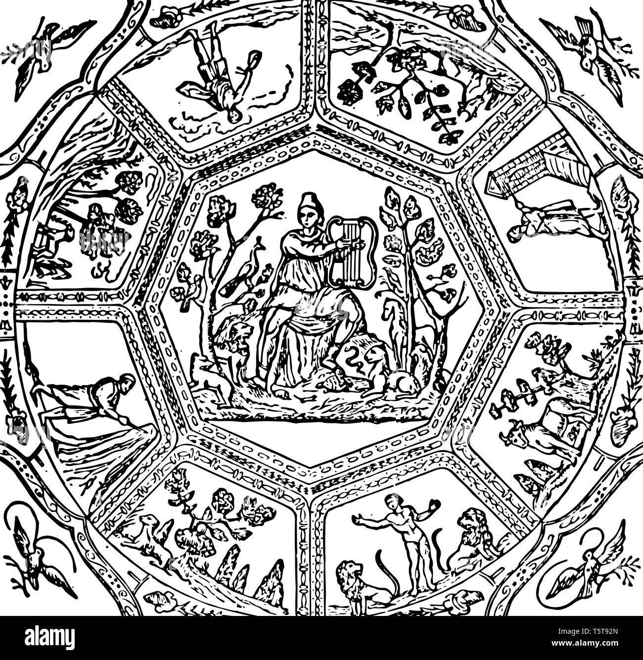 This image shows the beautiful painting of the Vault. It is decorated ...