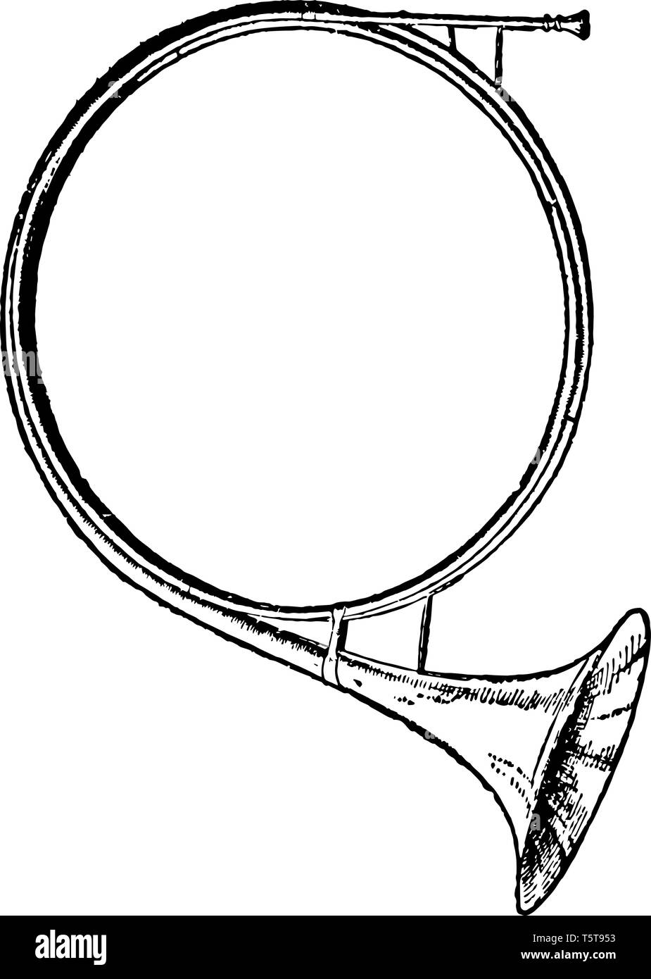Raoux Horn used in Munich, vintage line drawing or engraving ...
