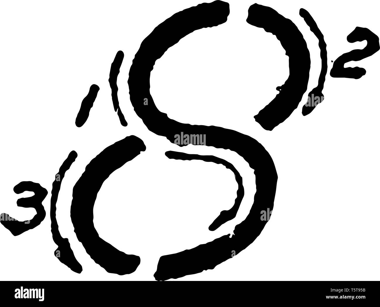 This is a picture of writing the inclined capital number 8 using proper ...