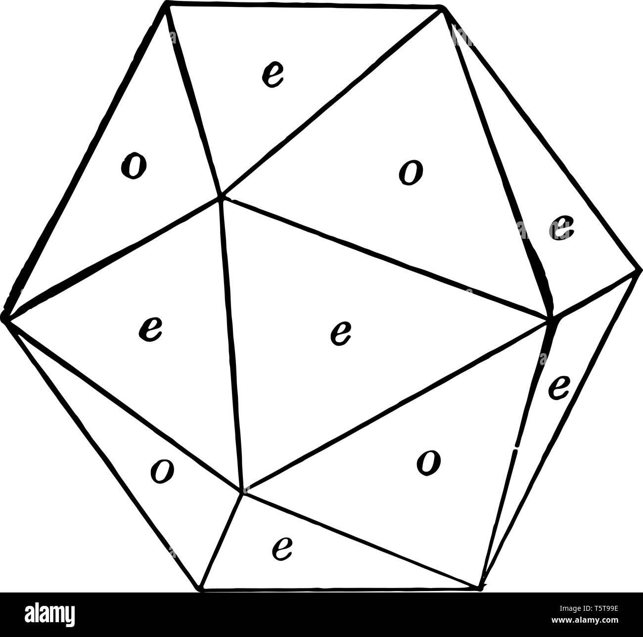 The sample combination pyritohedron and octahedron. The fact triangular ...