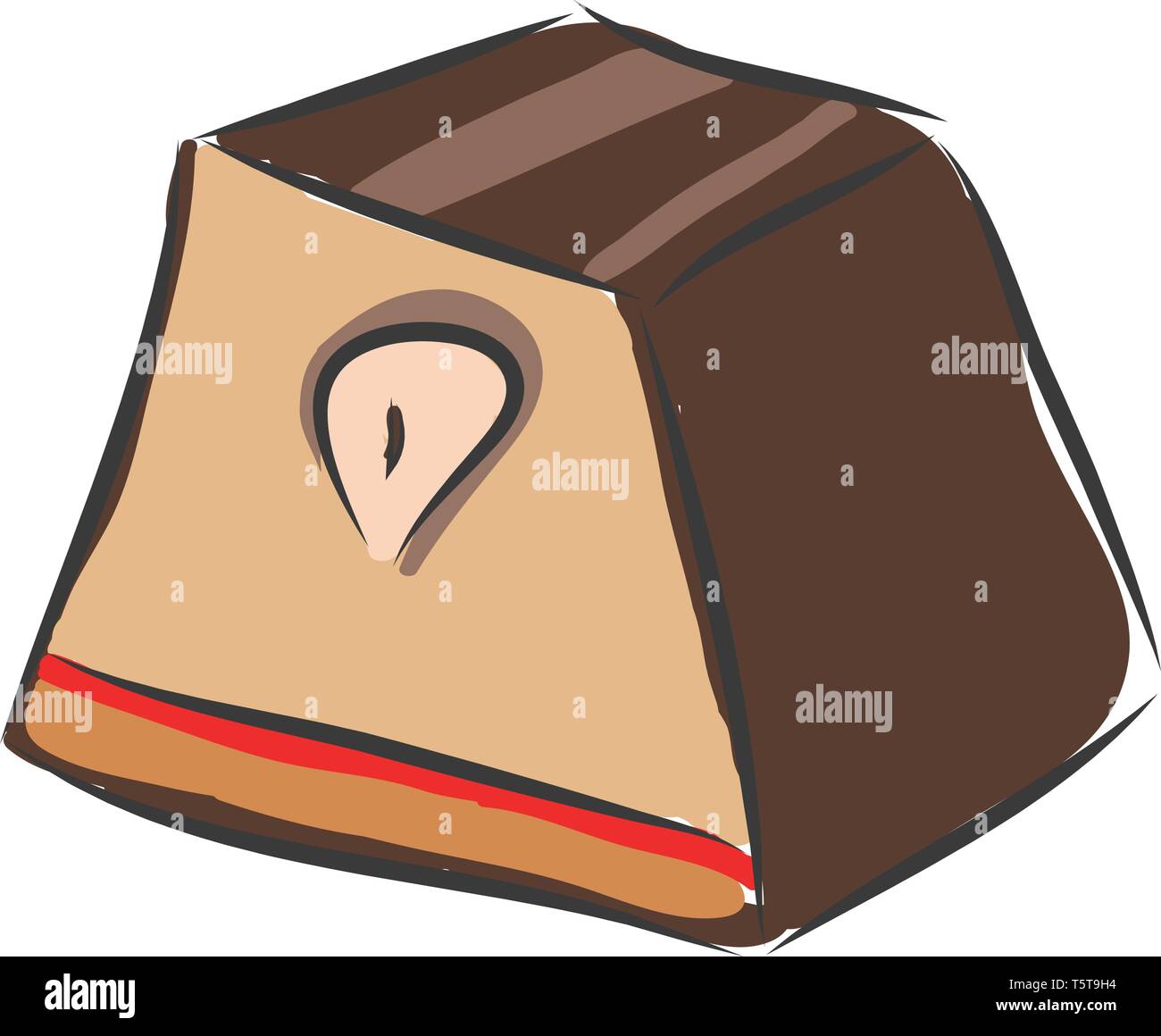 Light and dark brown bonboniere with red stripe vector illustration on ...