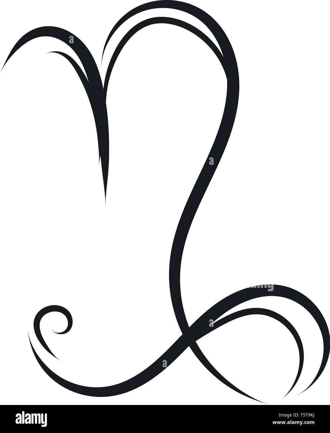 Simple capricorn horoscope sign vector illustration on white background ...