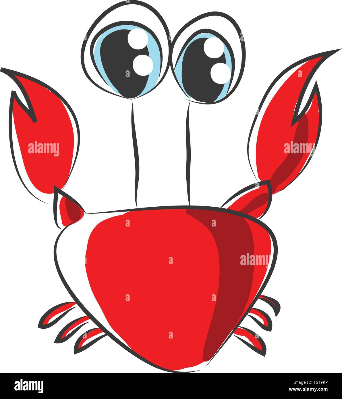 Cartoon of red crab vector illustration on white background Stock ...