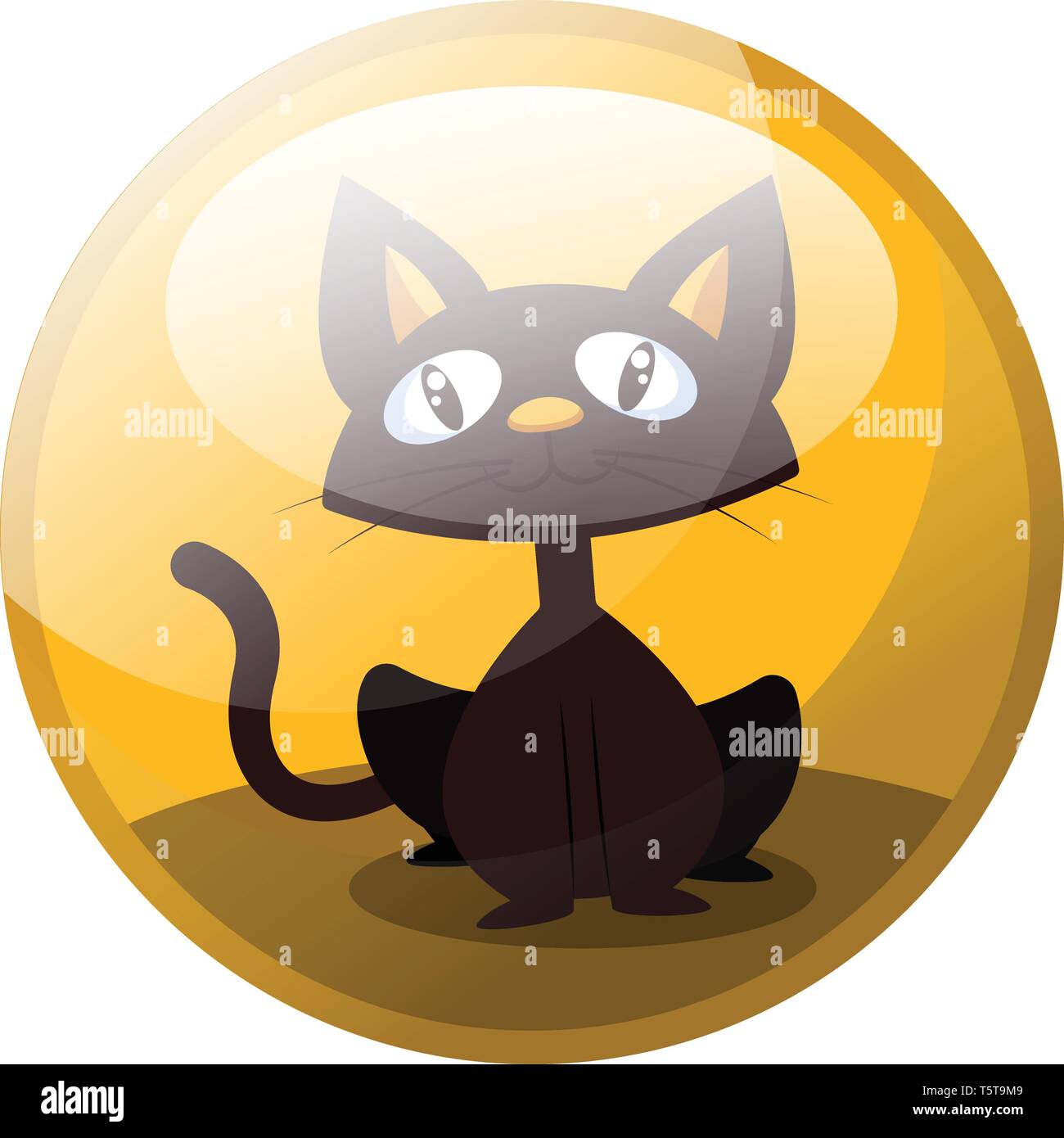 Cat sitting in white Stock Vector Images - Alamy