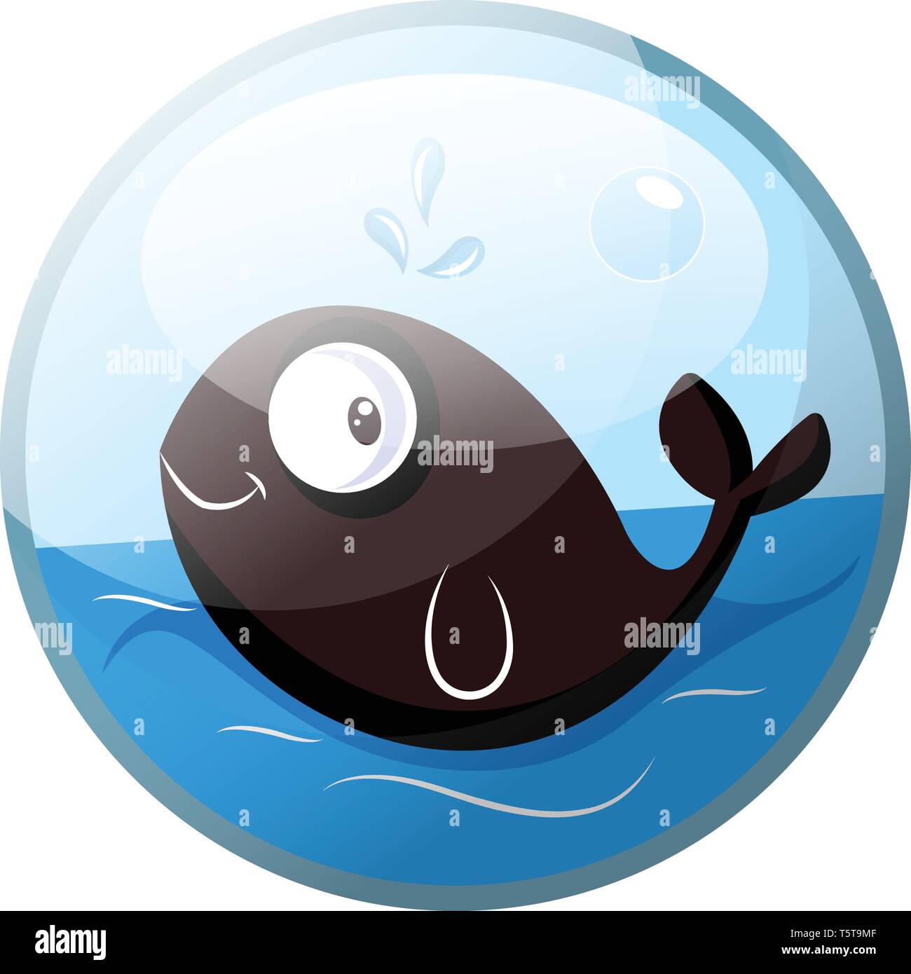 Cartoon character of a brown fish smiling in the water vector ...