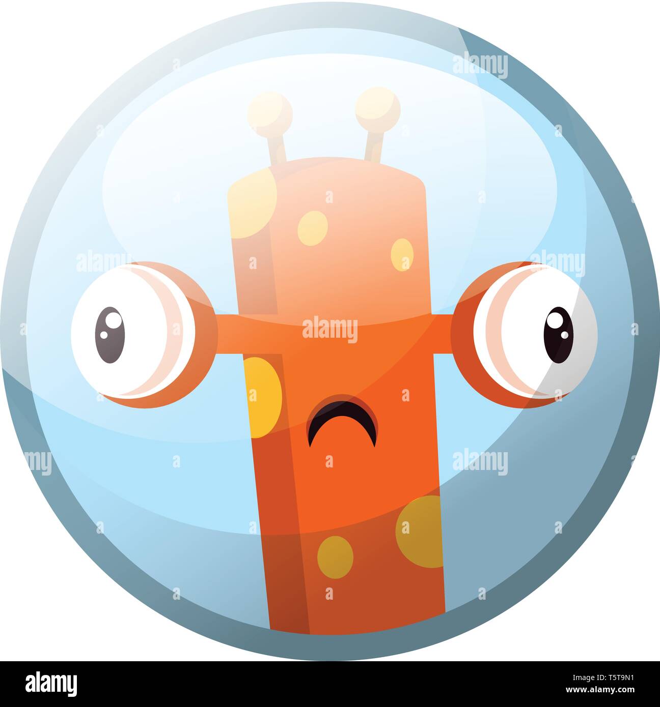 Cartoon character of a orange monster with yellow dots and eyes ...