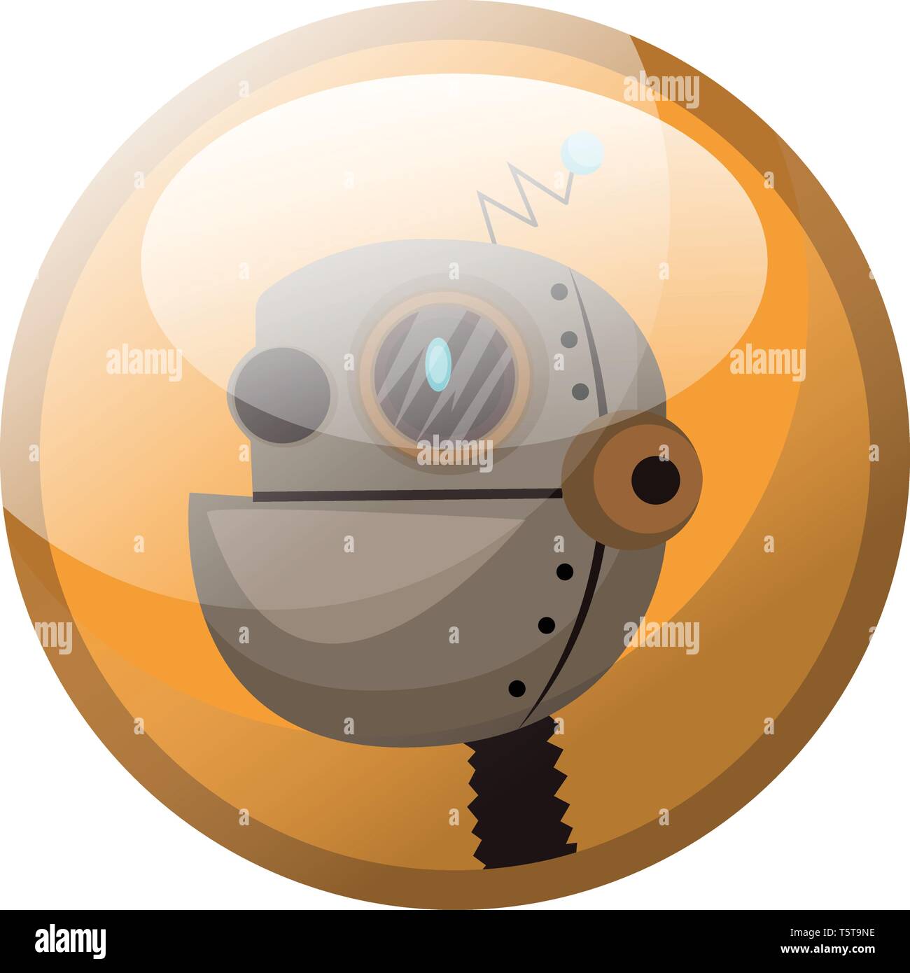 Robot in circle icon Stock Vector Images - Alamy