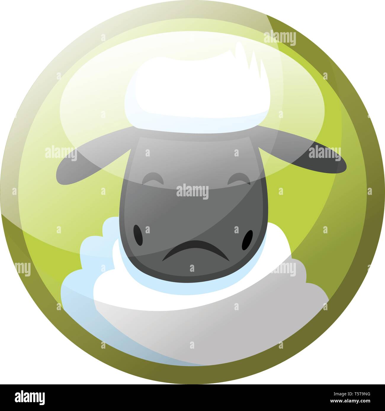 Cartoon character of white sheep looking sad vector illustration in ...