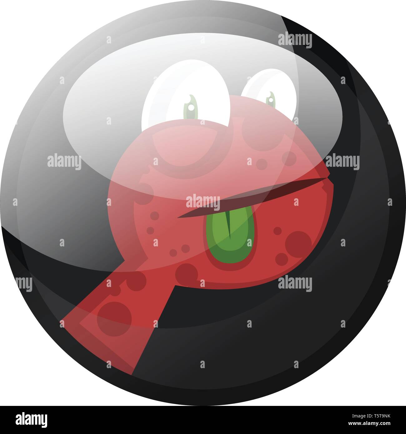 Cartoon character of dark red snake with green tounge vector ...