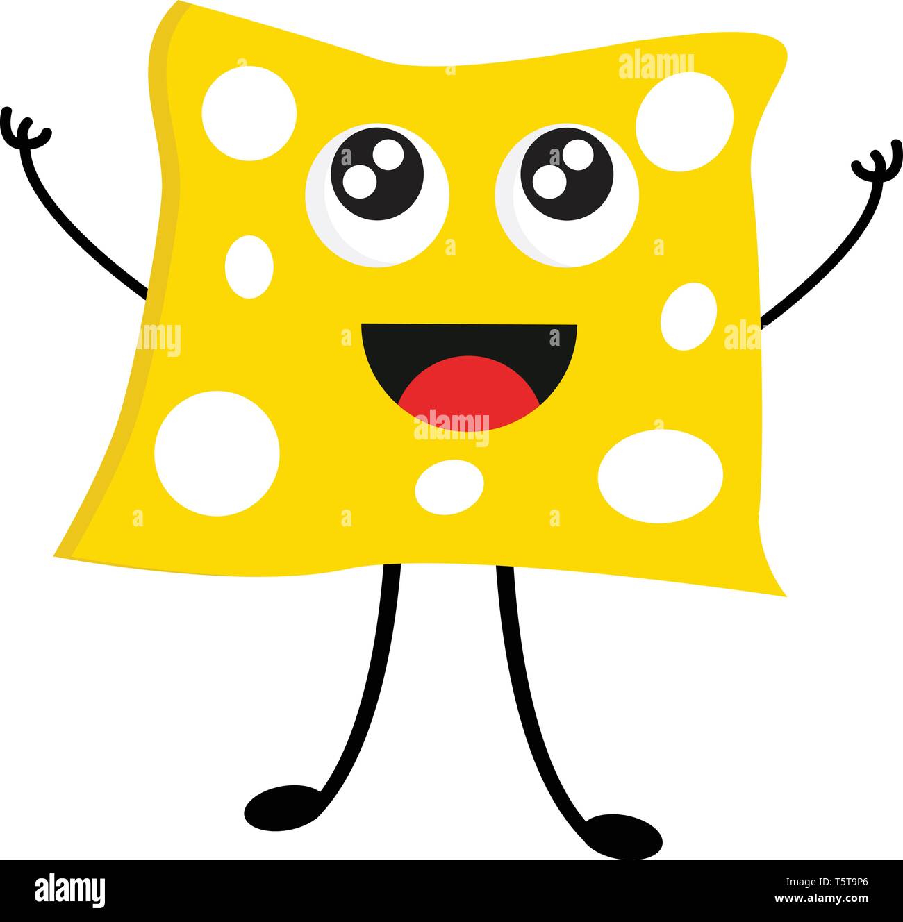 Caricature of a smiling cheese vector illustration on white background ...