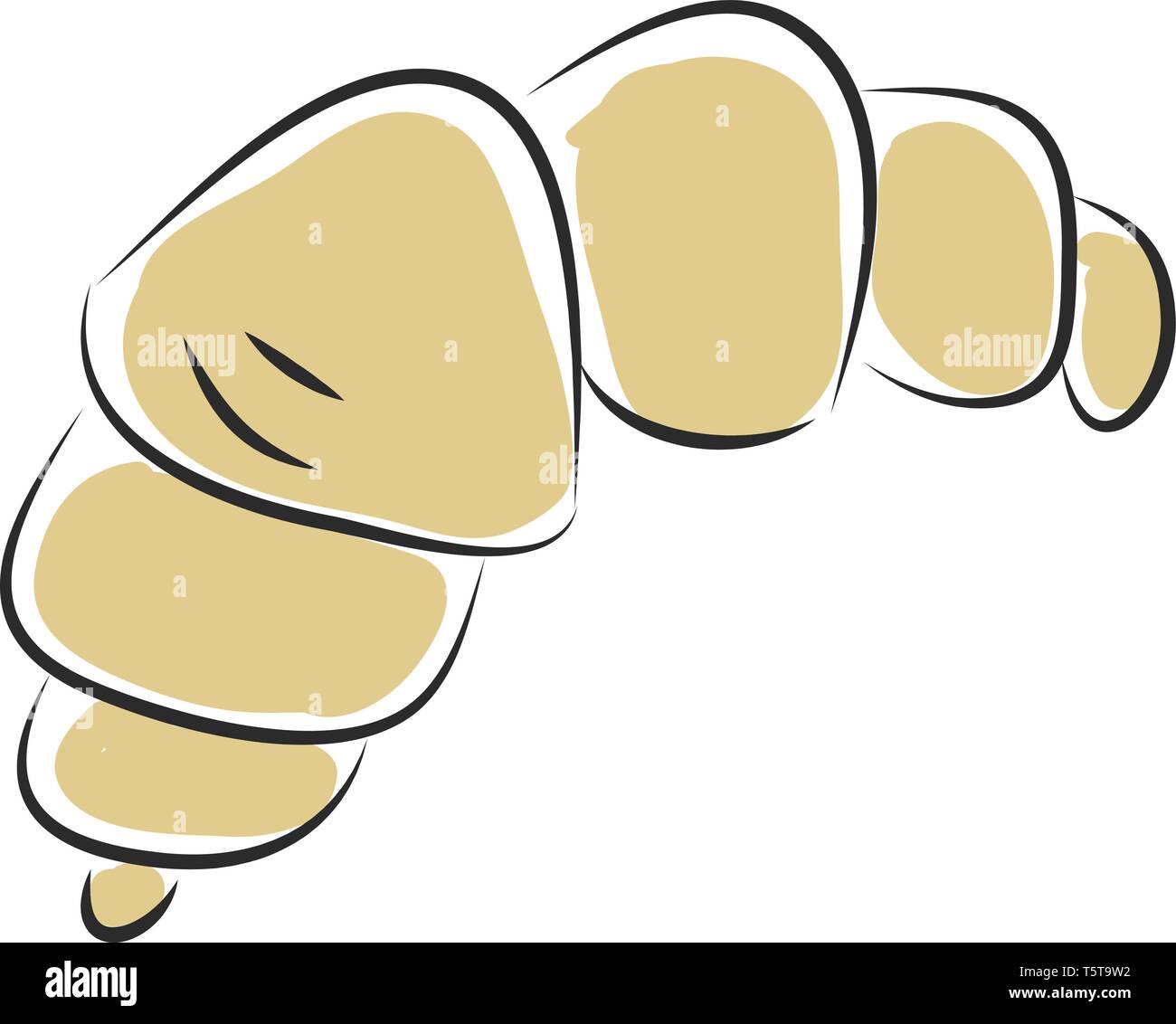 Simple vector illustration of croissant on white background Stock ...