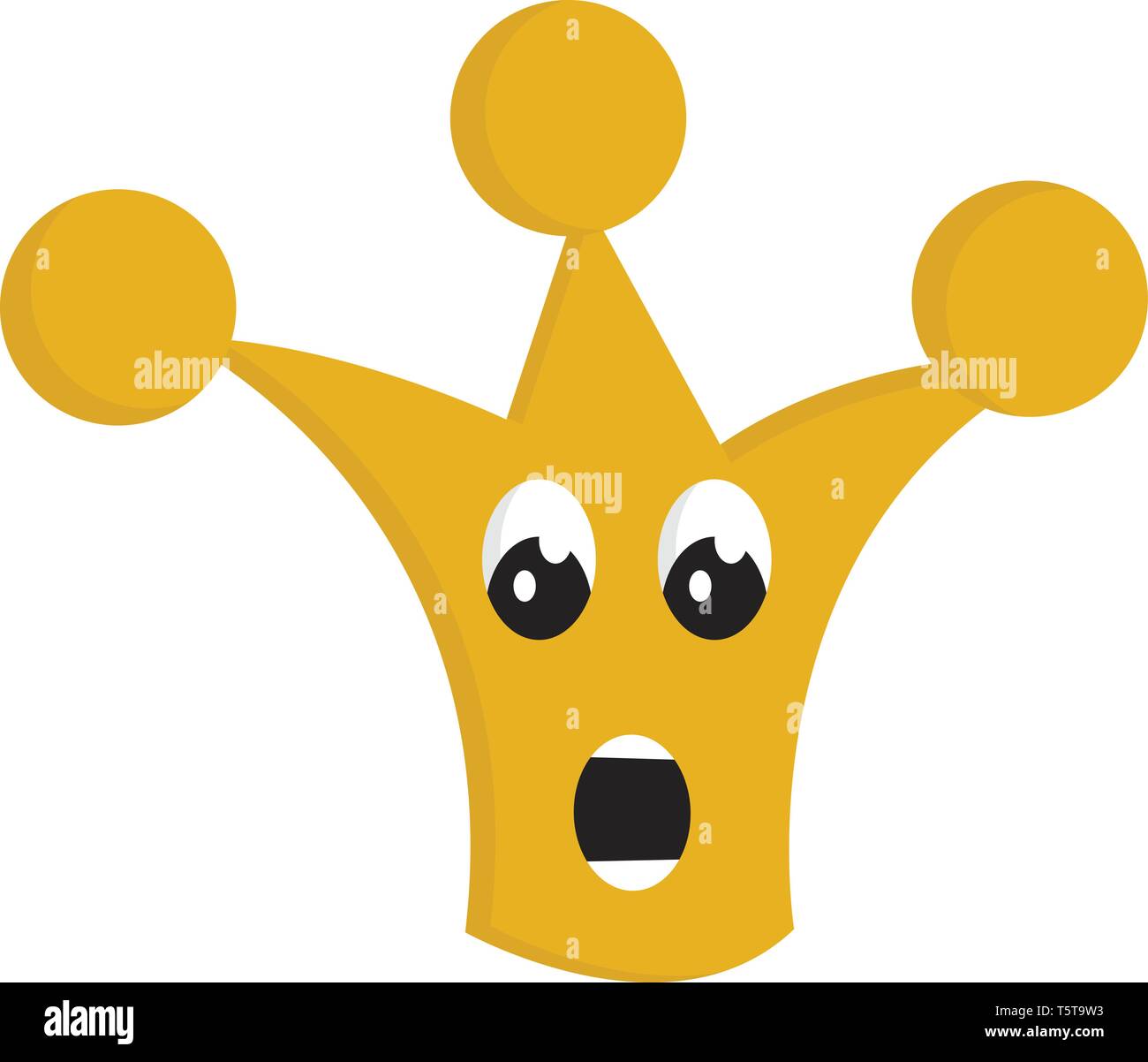 Scared gold crown vector illustration on white background Stock Vector ...
