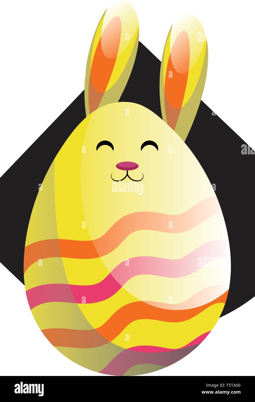 Yellow Easter rabbit in form of an egg illustration web vector on a ...