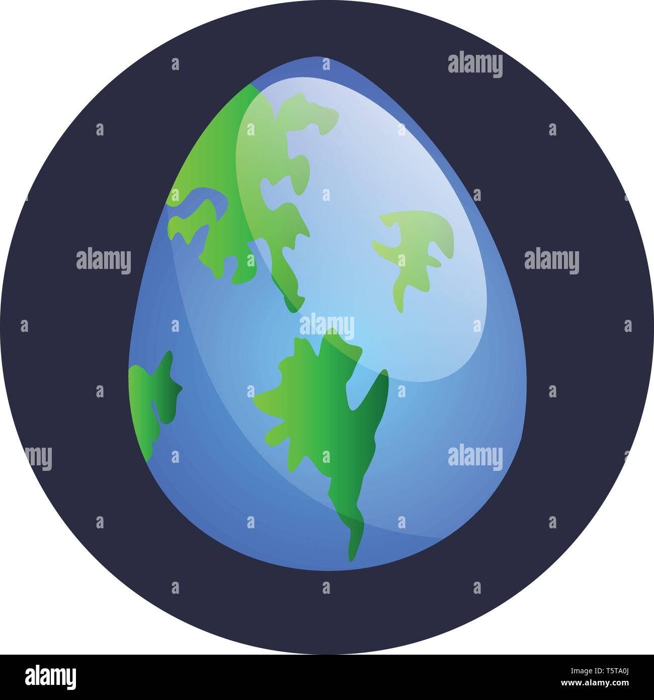 Easter egg decorated like Earth illustration web vector on a white ...