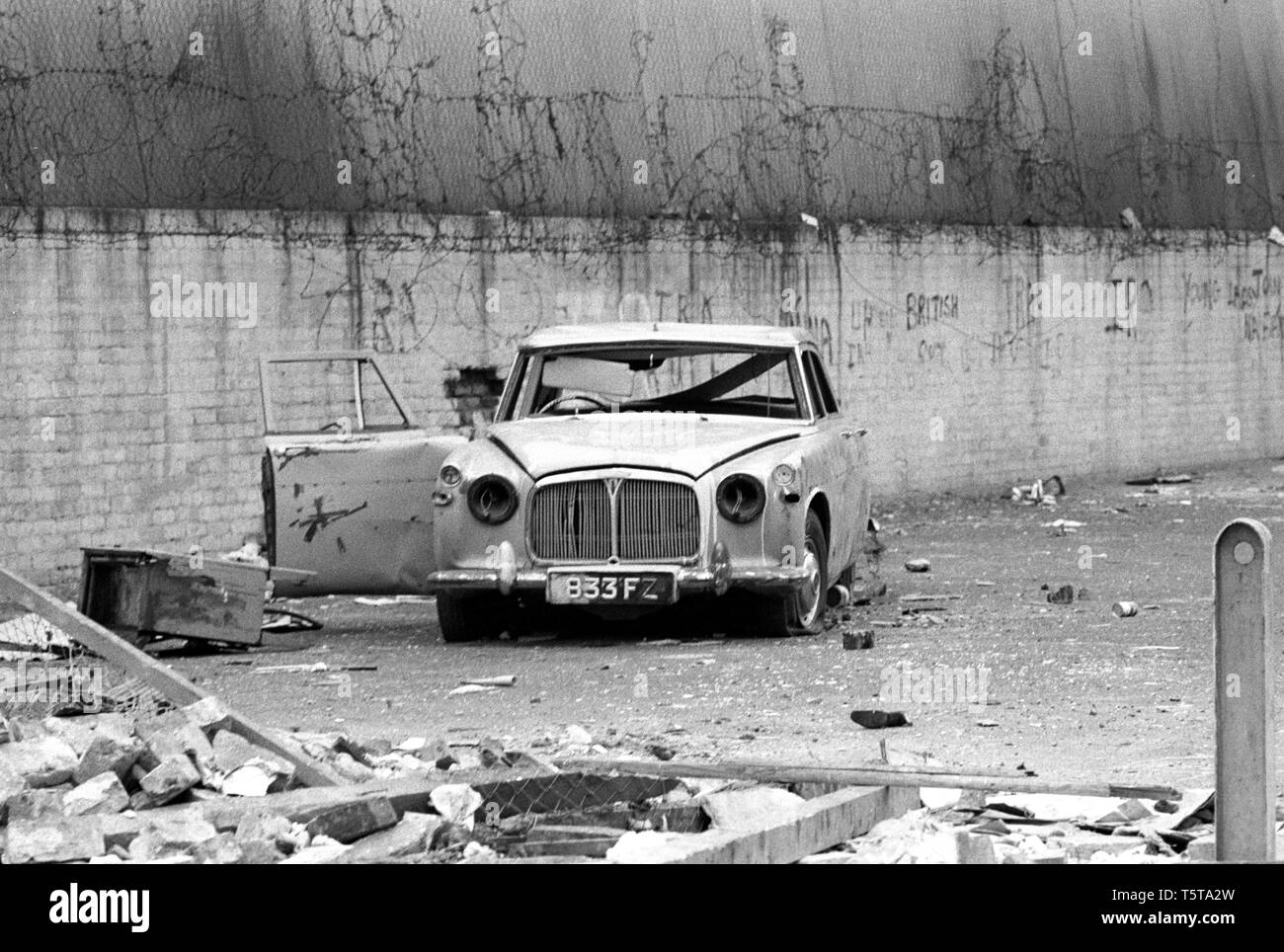 Abandoned car in deserted part of Belfast early 70s, Northern Ireland ...