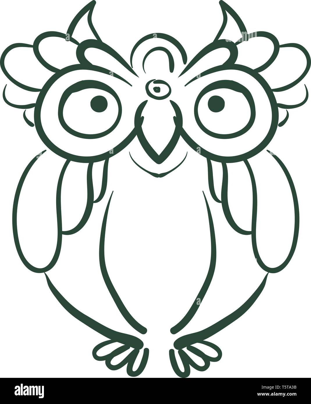 Colored Owl Eyes Drawing