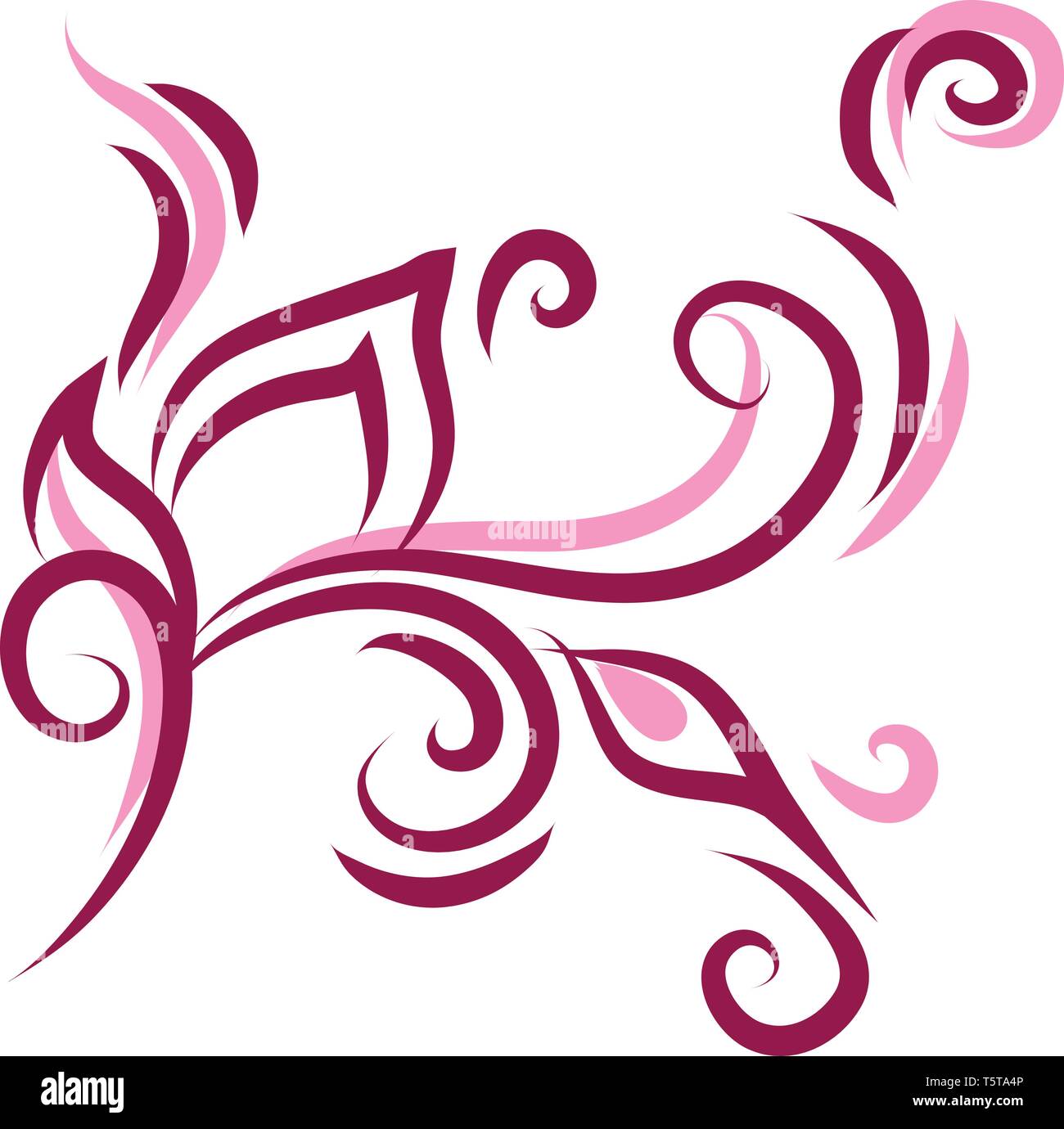 A decorative design made with lines and curves vector color drawing or ...