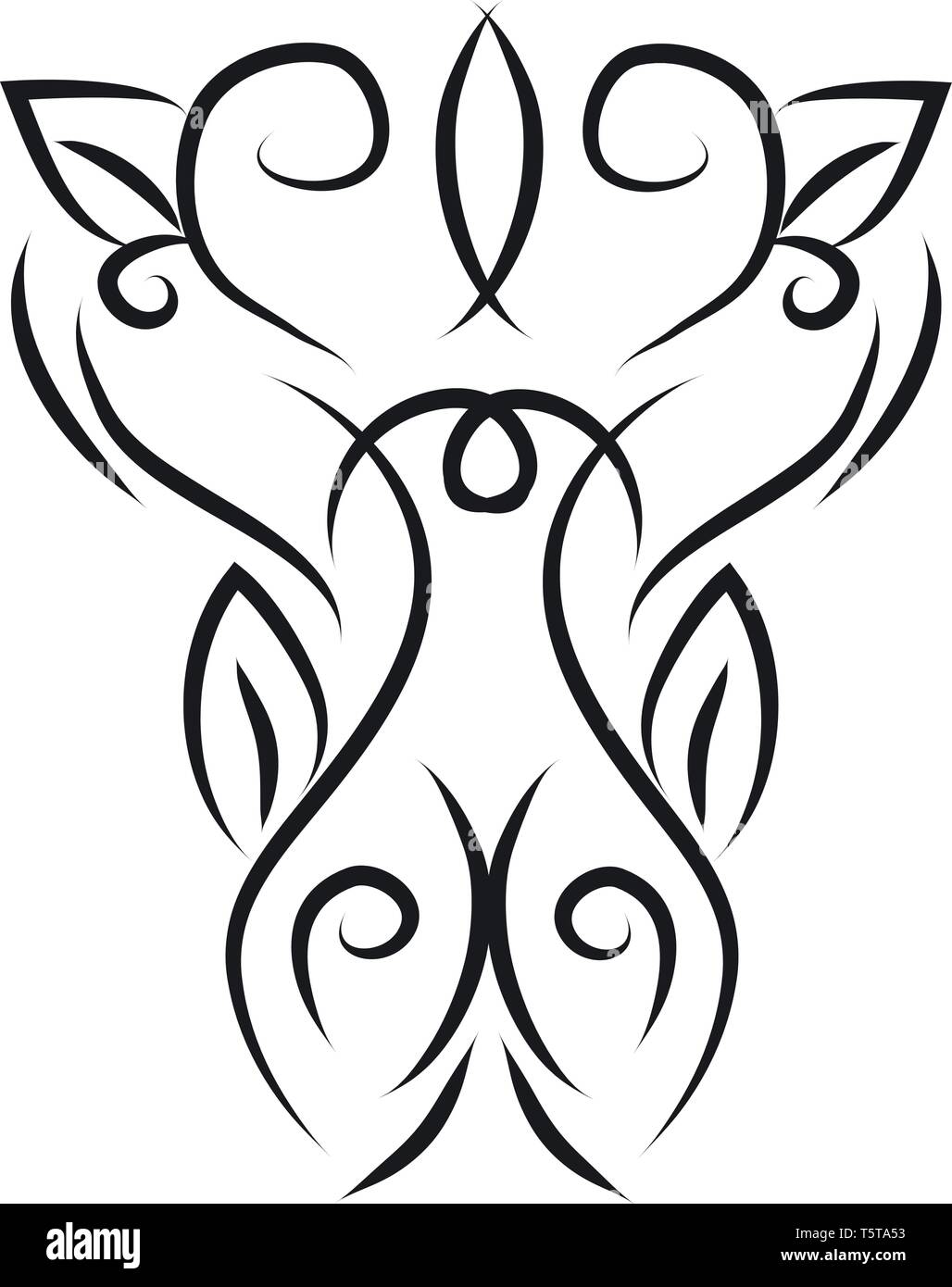 A line art of abstract patterns vector color drawing or illustration ...