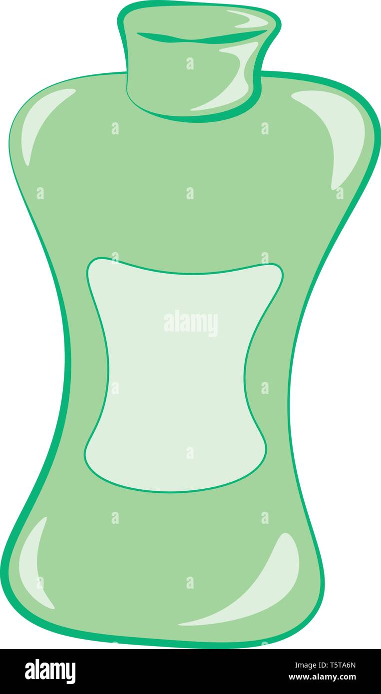 A drawing of a green bottle of shampoo vector color drawing or ...