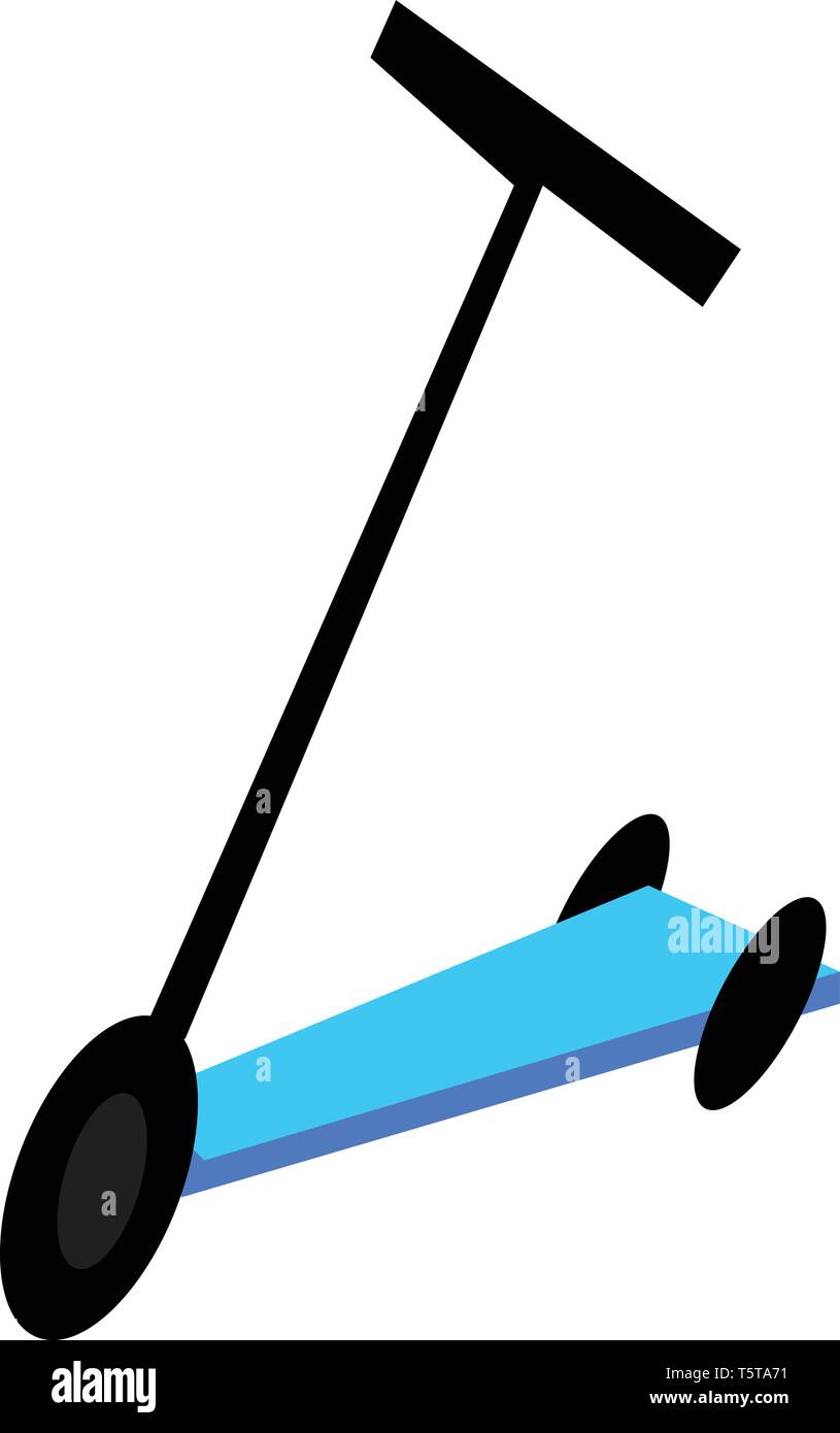 A three wheel blue colored scooter vector color drawing or illustration ...