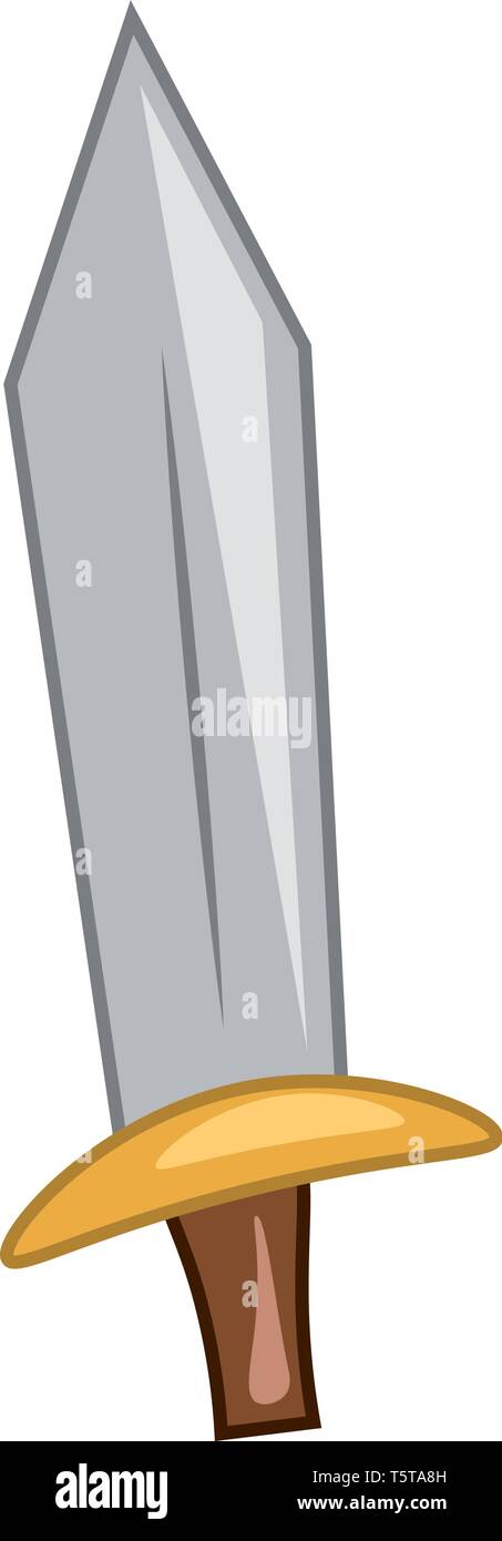 A long pointed sword with brown handle vector color drawing or ...