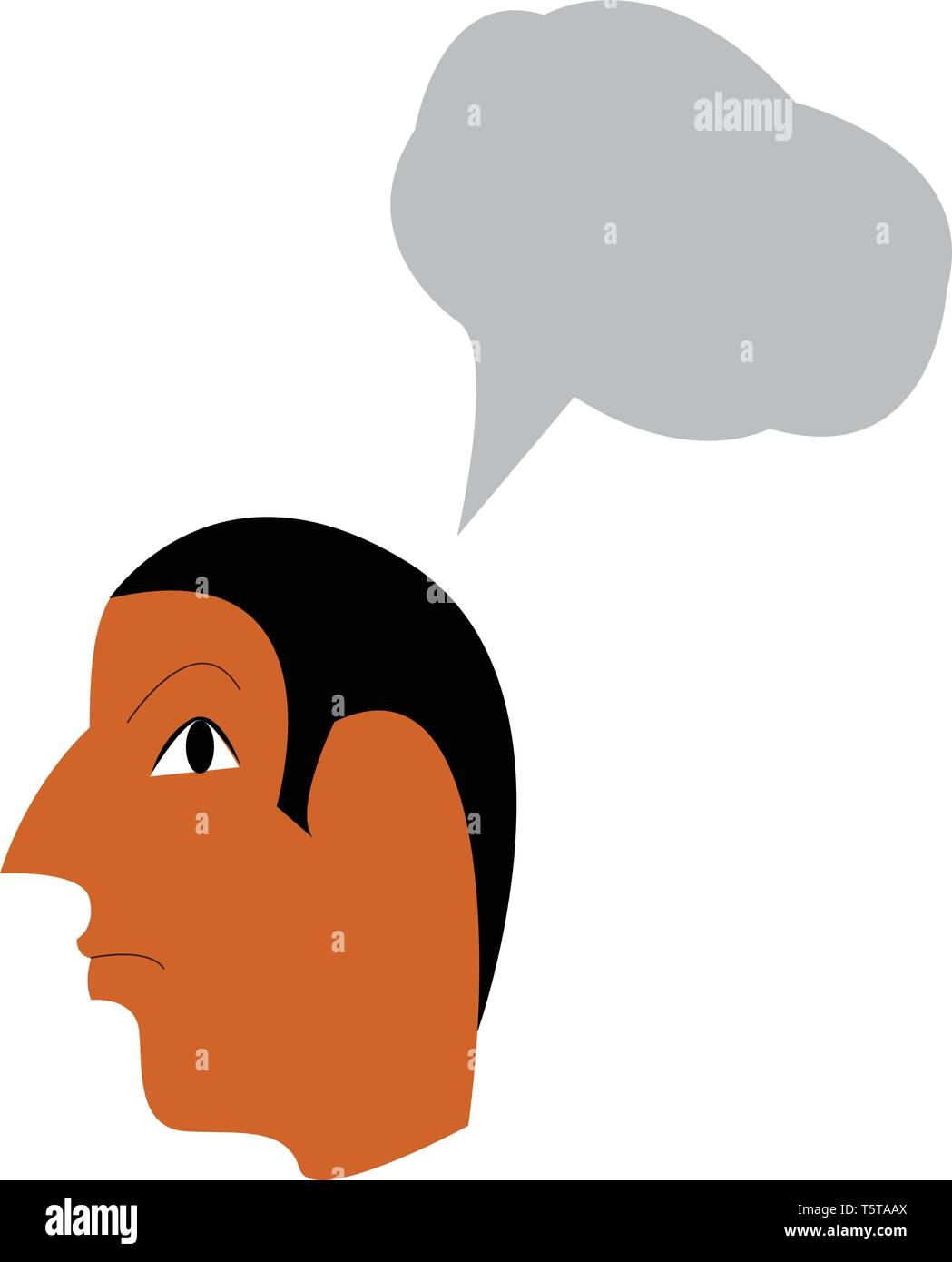 A man is thinking about something important in his head vector color ...